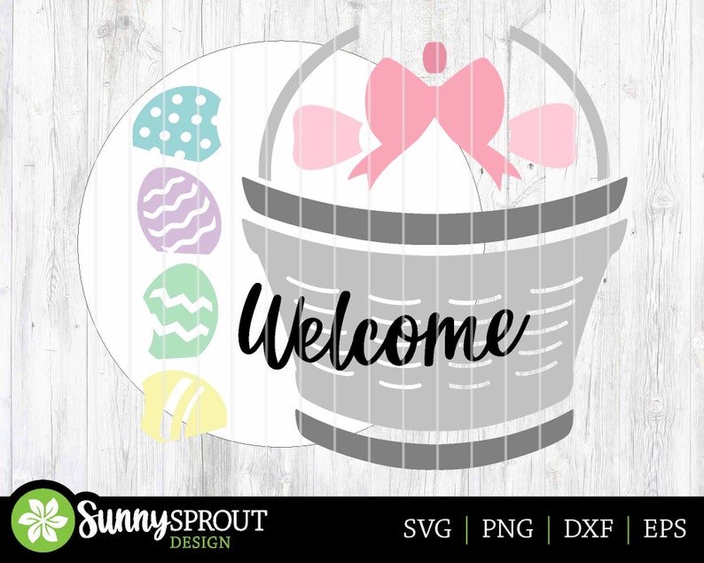 Welcome Easter Basket Sign Digital Download Round Door - Etsy