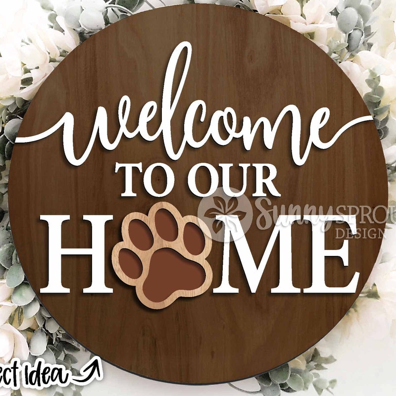 Paw Welcome Svg - Etsy
