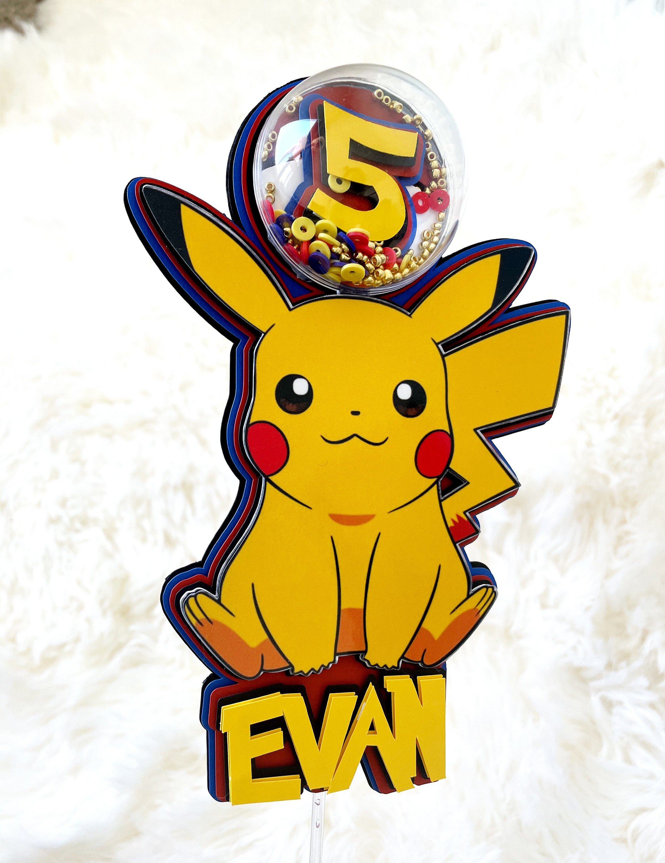 Customized Pikachu Pokemon Cake Topper/ Pokemon Party / - Etsy