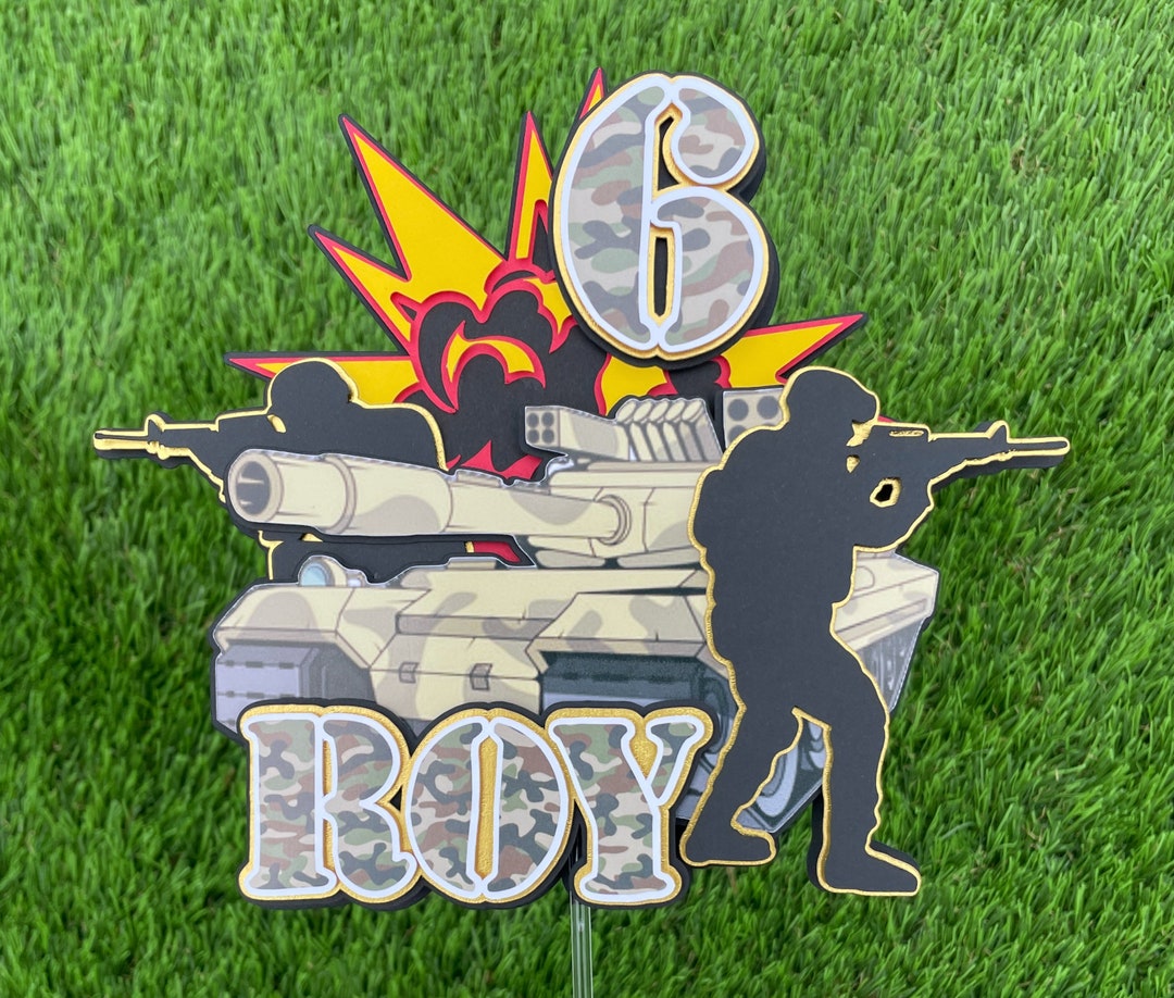 Military Theme Party Cake Topper / Soldier Birthday Topper / Military ...