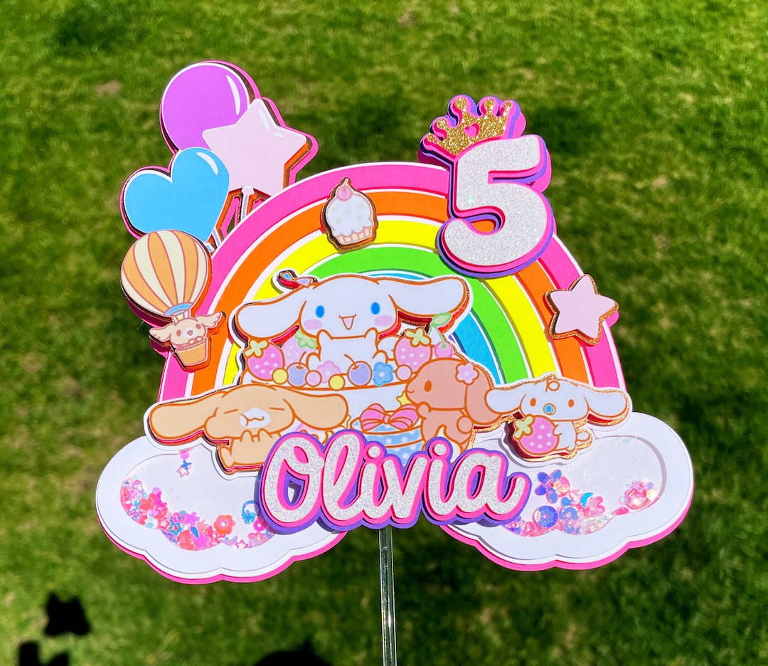 Cinnamoroll Cake Topper / Cinnamoroll Birthday Topper / Rainbow Topper ...