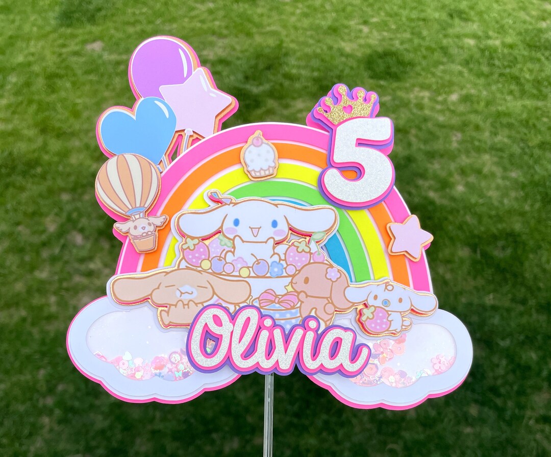Cinnamoroll Cake Topper / Cinnamoroll Birthday Topper / Rainbow Topper ...