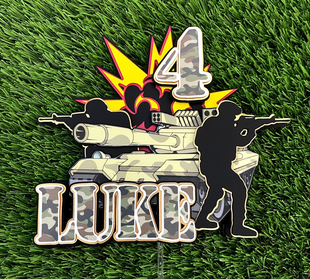 Military Theme Party Cake Topper / Soldier Birthday Topper / Military ...