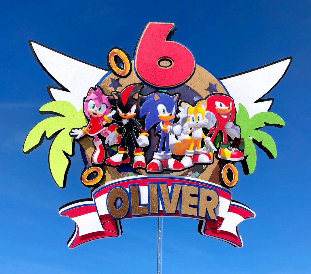 Sonic Cake Topper, Sonic Hedgehog Cake Topper, Sonic Cake Decoration ...