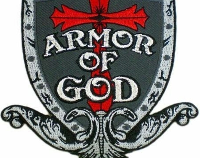 ARMOR OF GOD Embroidered Patch Religion Biker Religious Christian ...