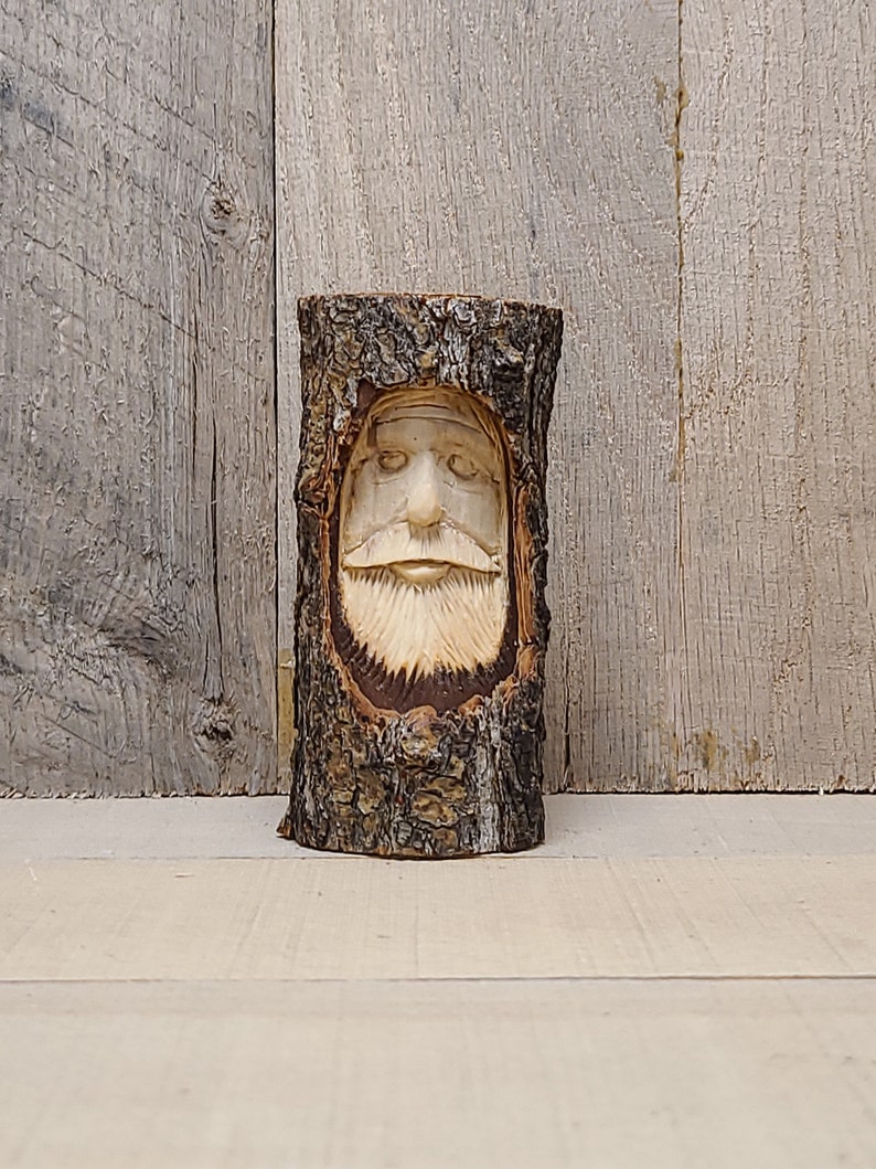 Hand Carved Wooden Face - Etsy
