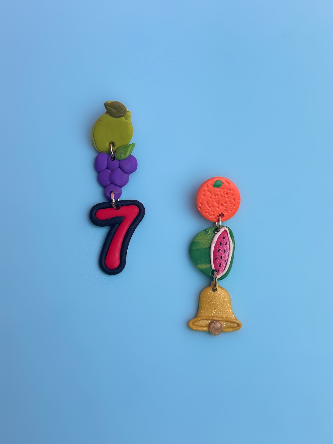 LAS VEGAS | Slot Machine Icons Polymer Clay Earrings - Etsy