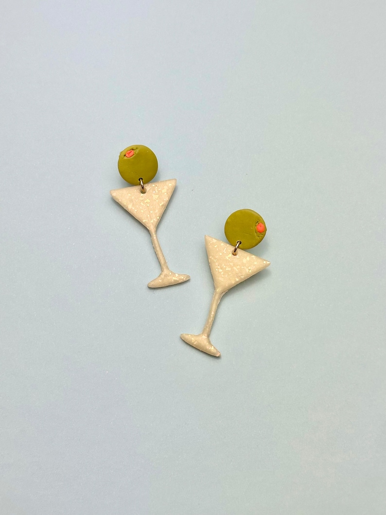 MARTINI | Cocktail Statement Polymer Clay Earrings - Etsy