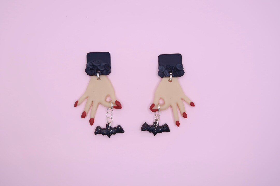 Halloween Collection | Vampire Hands With Bats Halloween Polymer Clay ...