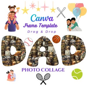 Custom Shape Canva Photo Collage Frame Template Service, Personalized DIY Photo Gift, Drag ...