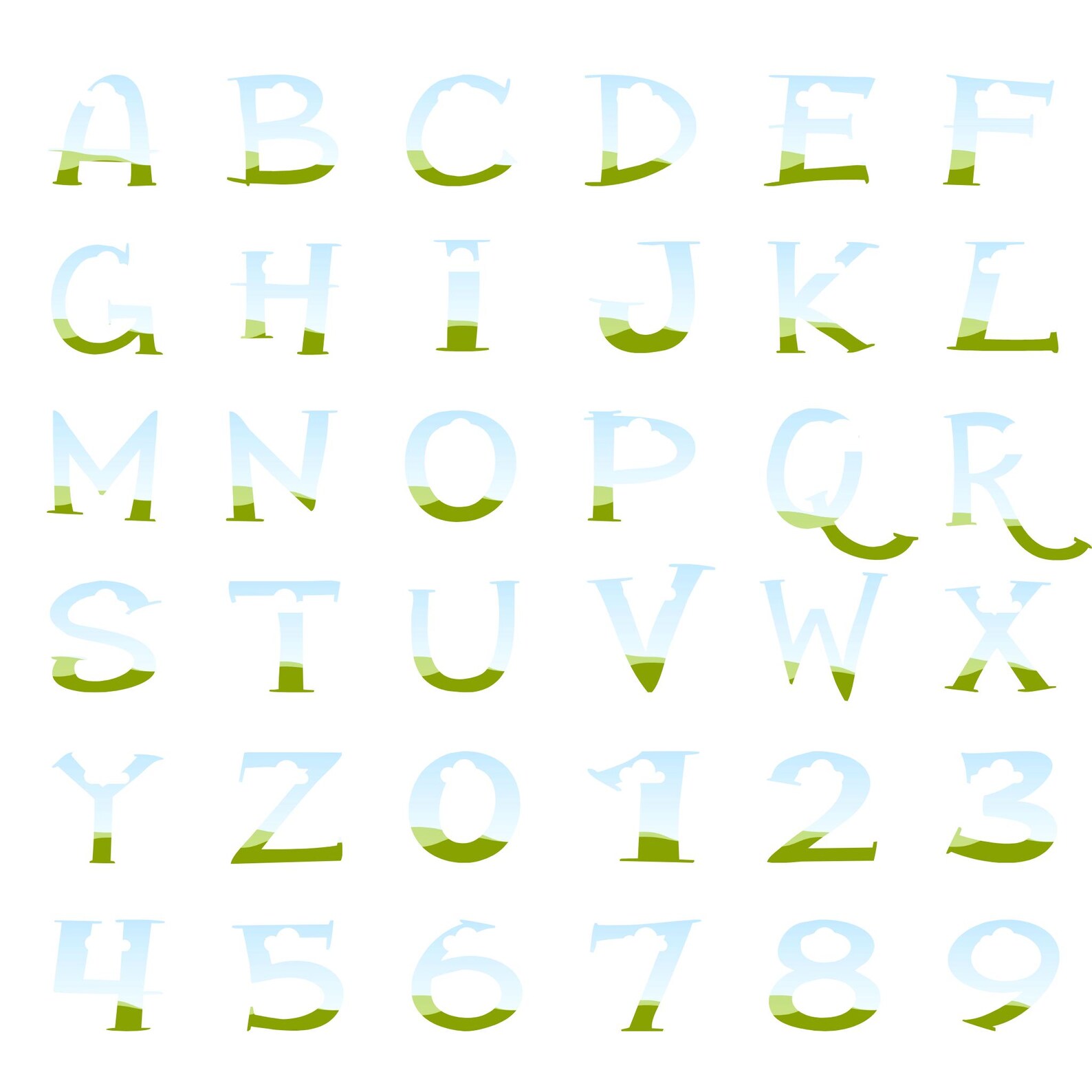 Doodle Letter Number Canva Frame Bundle, DIY Custom Drag Drop ...