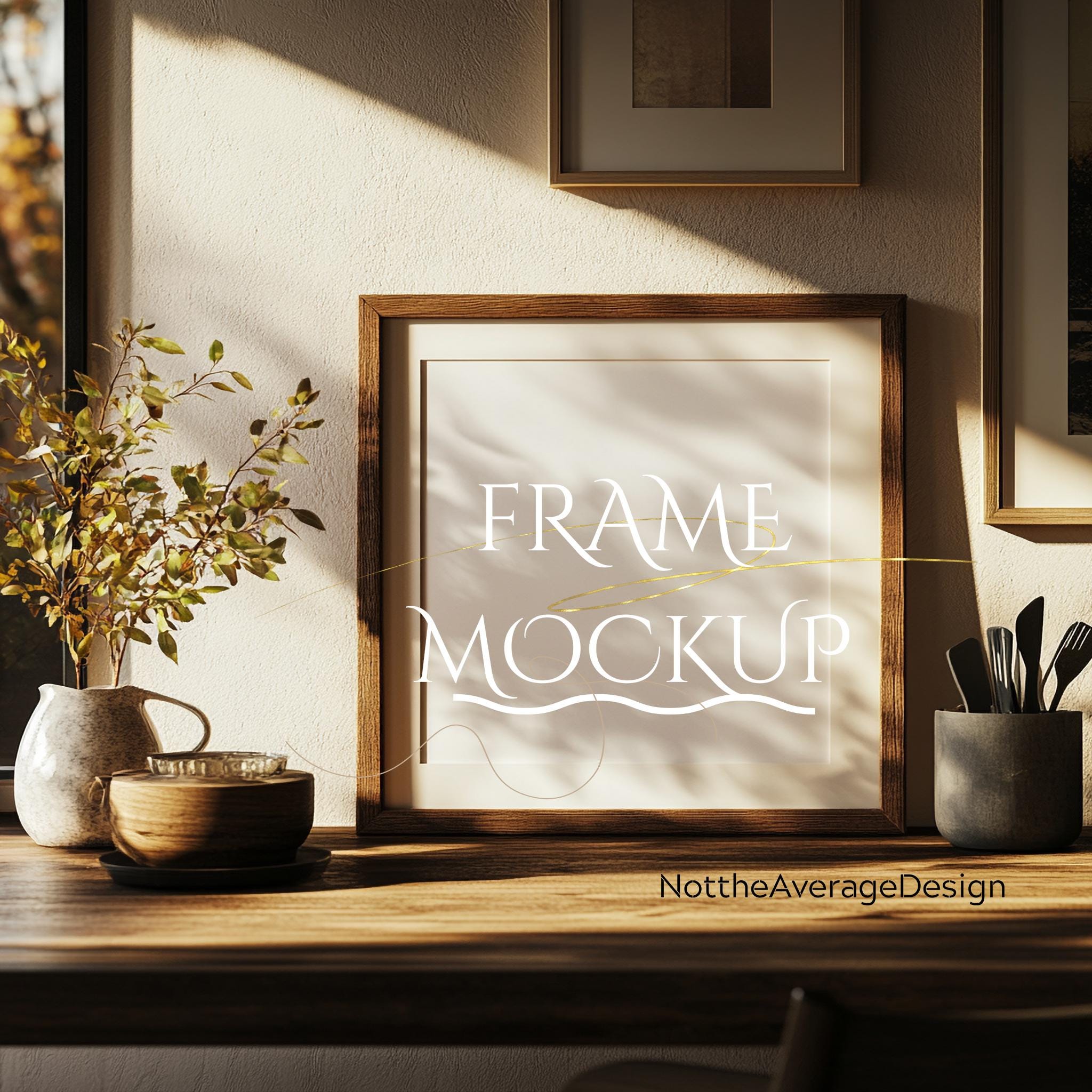 1x1 Square Frame Canva PSD Mockup Template, Poster Wall Art Photo ...