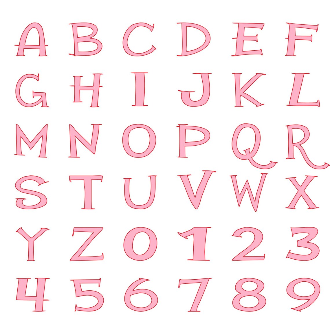 Doodle Letter Number Canva Frame Bundle, DIY Custom Drag Drop ...
