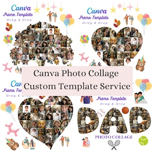 Custom Shape Canva Photo Collage Frame Template Service, Personalized ...