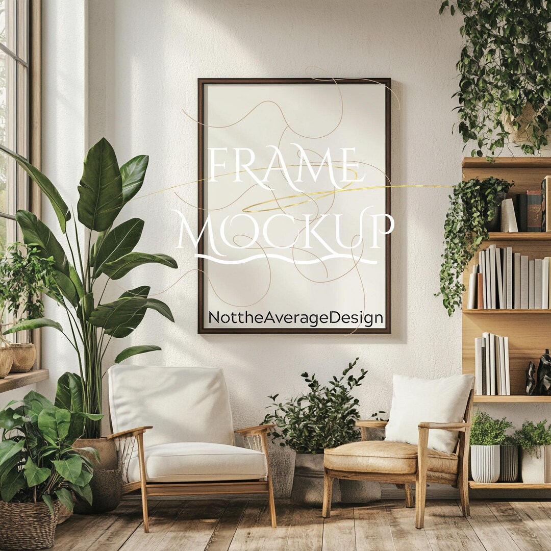3x4 Frame Canva PSD Mockup Template, Vintage Rustic Scene Poster Wall ...