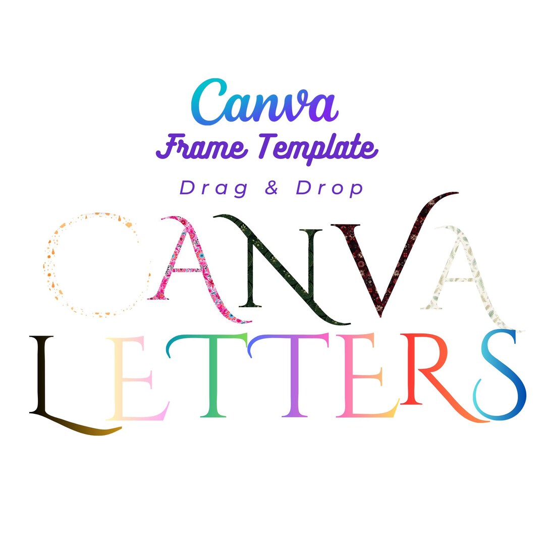 Alphabet Letter Canva Frame Bundle, 26 DIY Custom Drag Drop Design ...