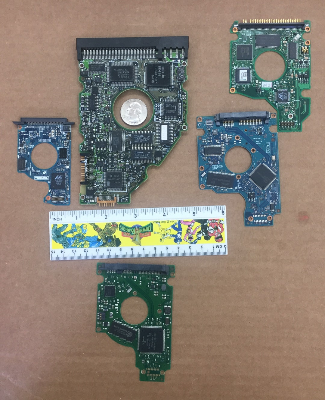 Total of 5 Recycled Desktop or Laptop Hard Drives Circuit Boards ...