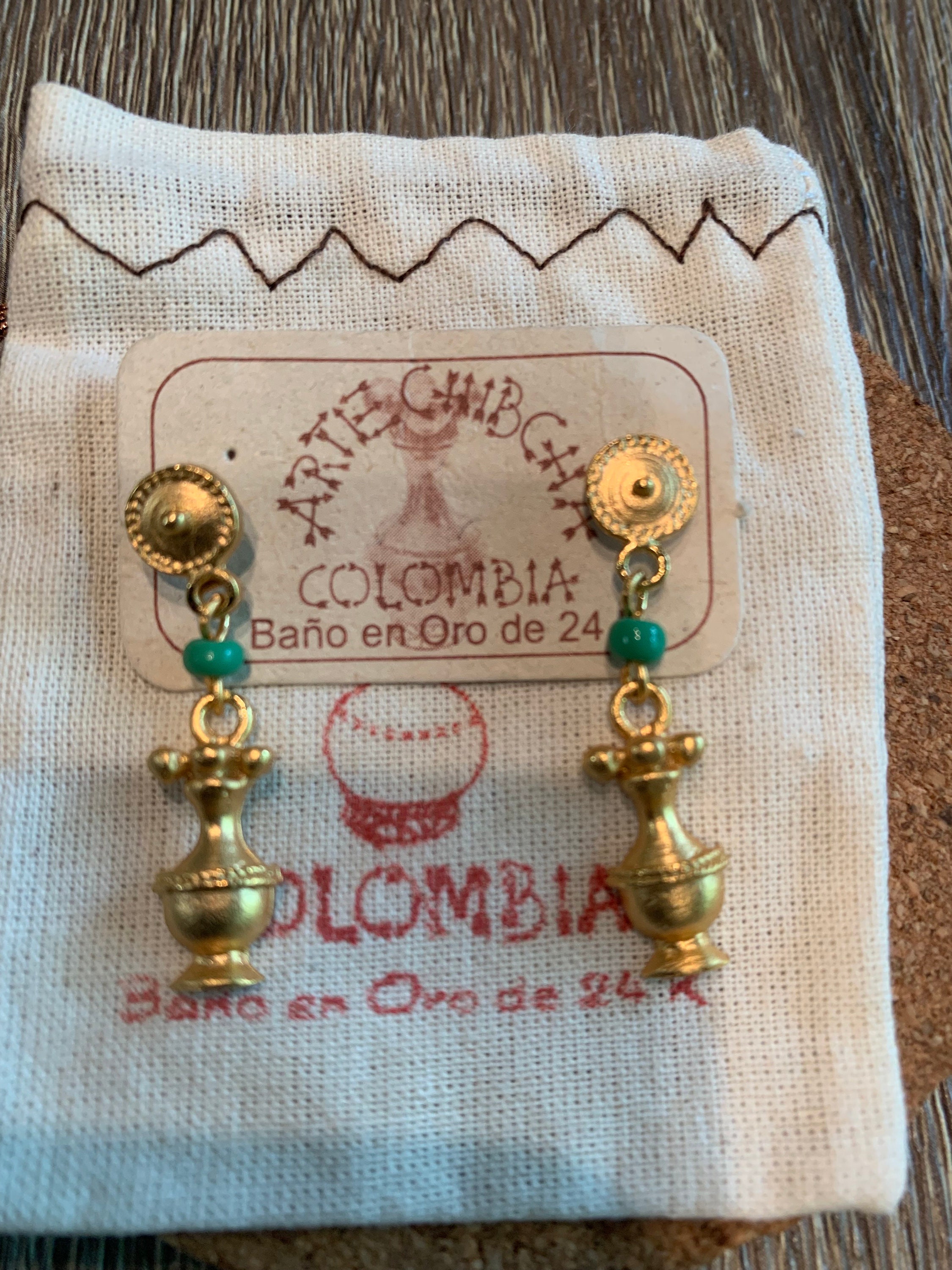 Poporo Earrings -pre-columbian Style Earrings Inspired by the Muisca ...