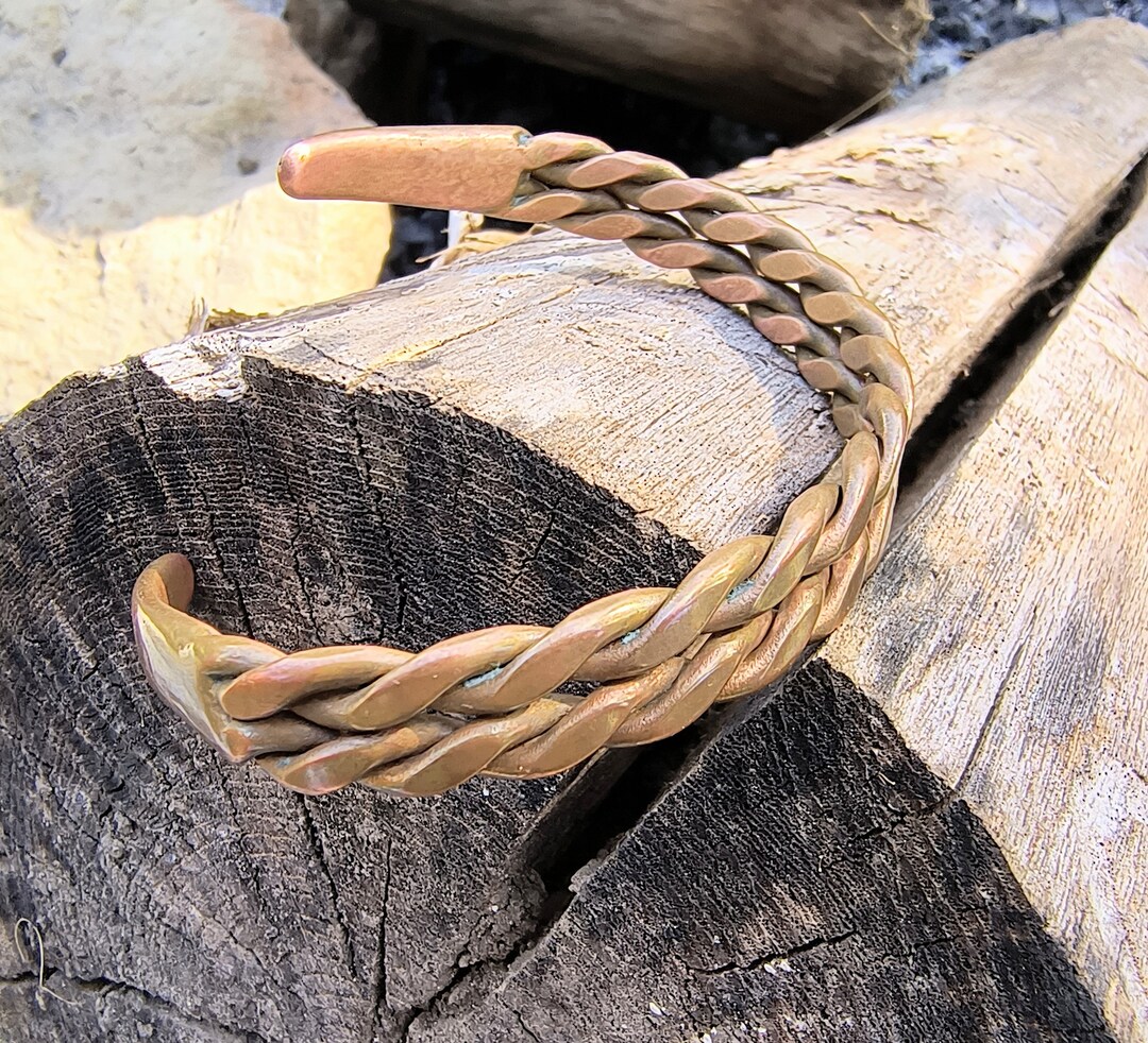 Braided Copper Bracelet, Metal Arm Band, Twisted Copper Jewelry, Gifts ...