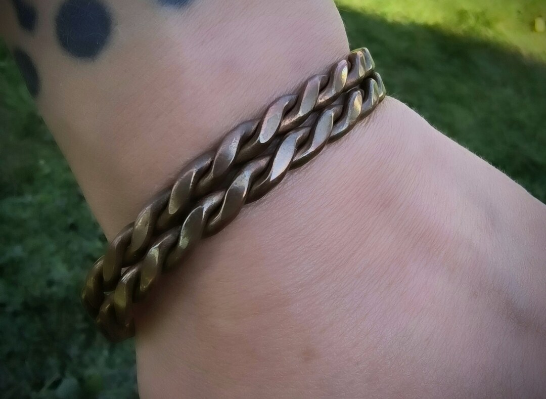 Braided Copper Bracelet Metal Arm Band Twisted Copper - Etsy
