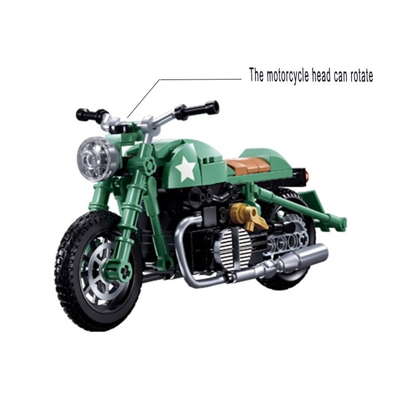 US Army Motorcycle Military Style Puzzle Bricks Building Blocks Scale ...
