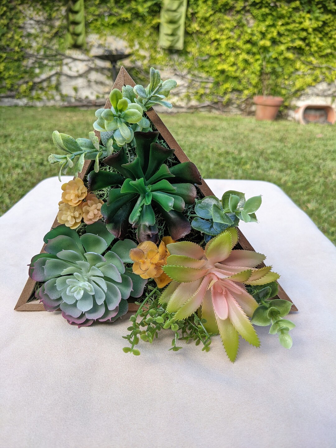 Succulent Terrarium Triangle Shadow Box Succulent Terrarium - Etsy