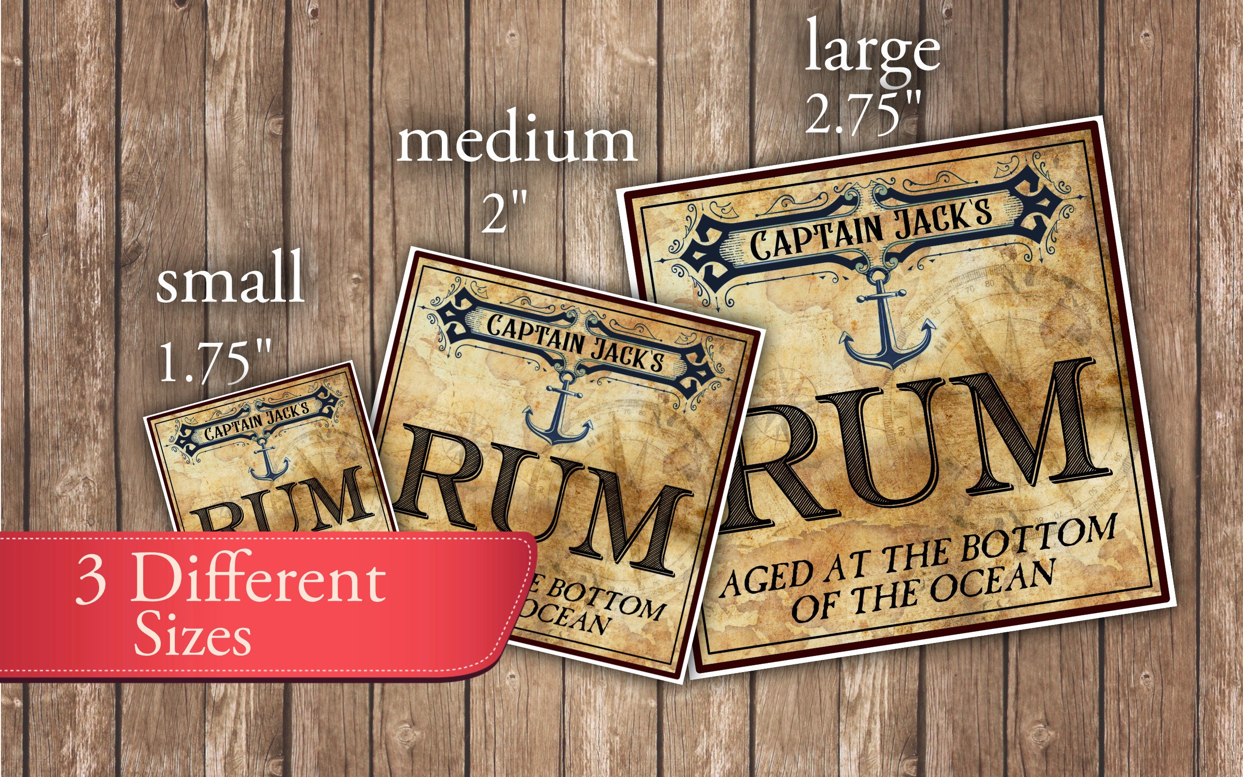 Pirate Rum Bottle Labels