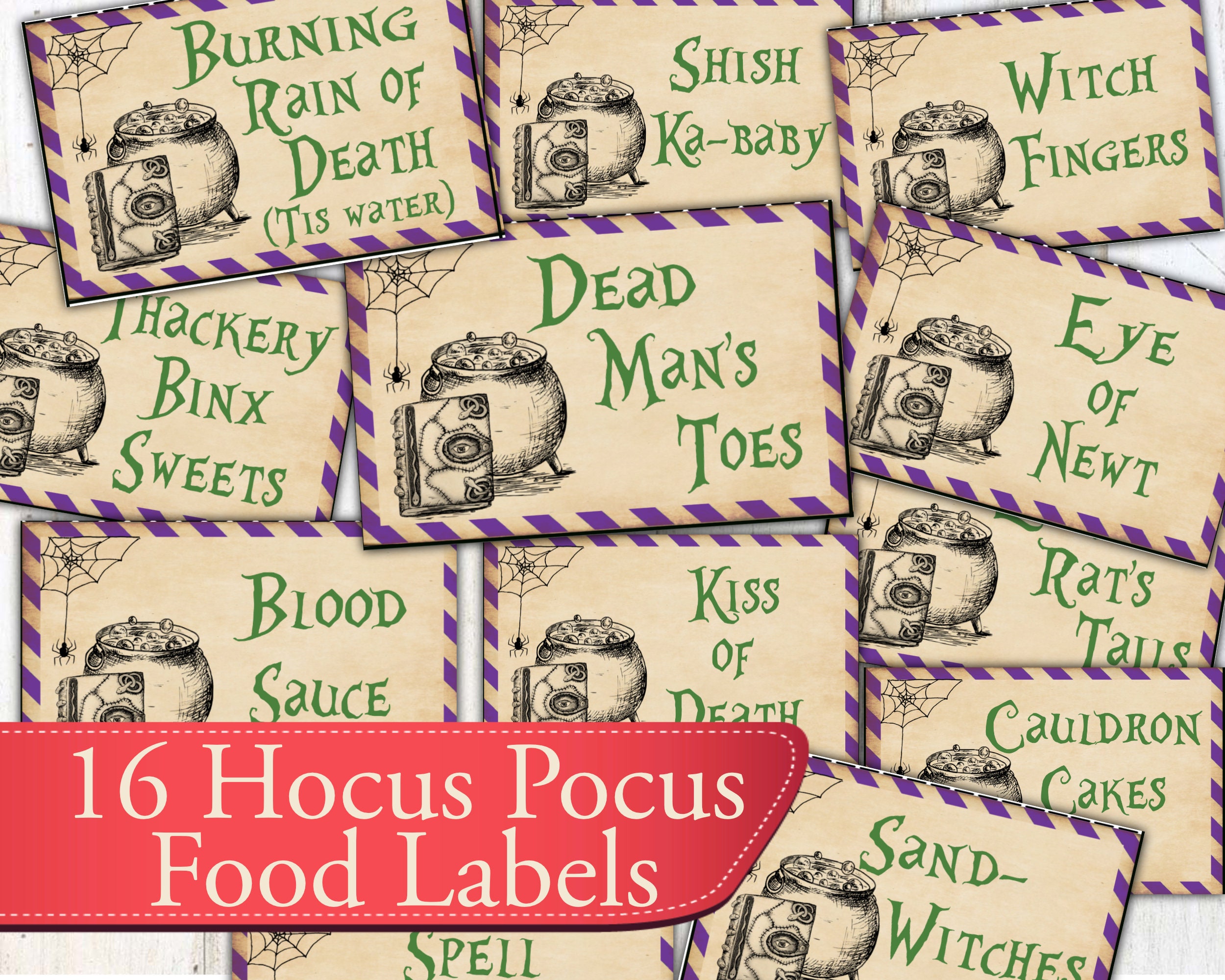 Hocus Pocus Party Food Labels: Sanderson Sisters Theme (printable ...