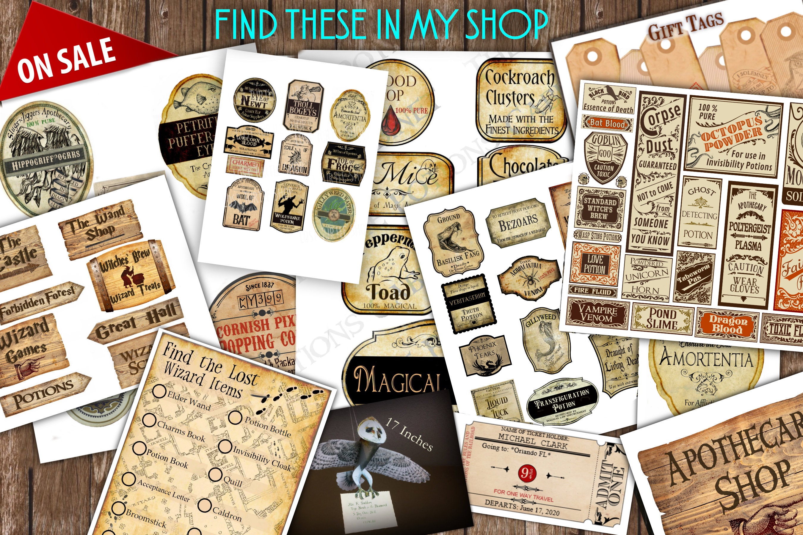 Apothecary Shop Sign Printable Poster for Potion Shop Witch | Etsy