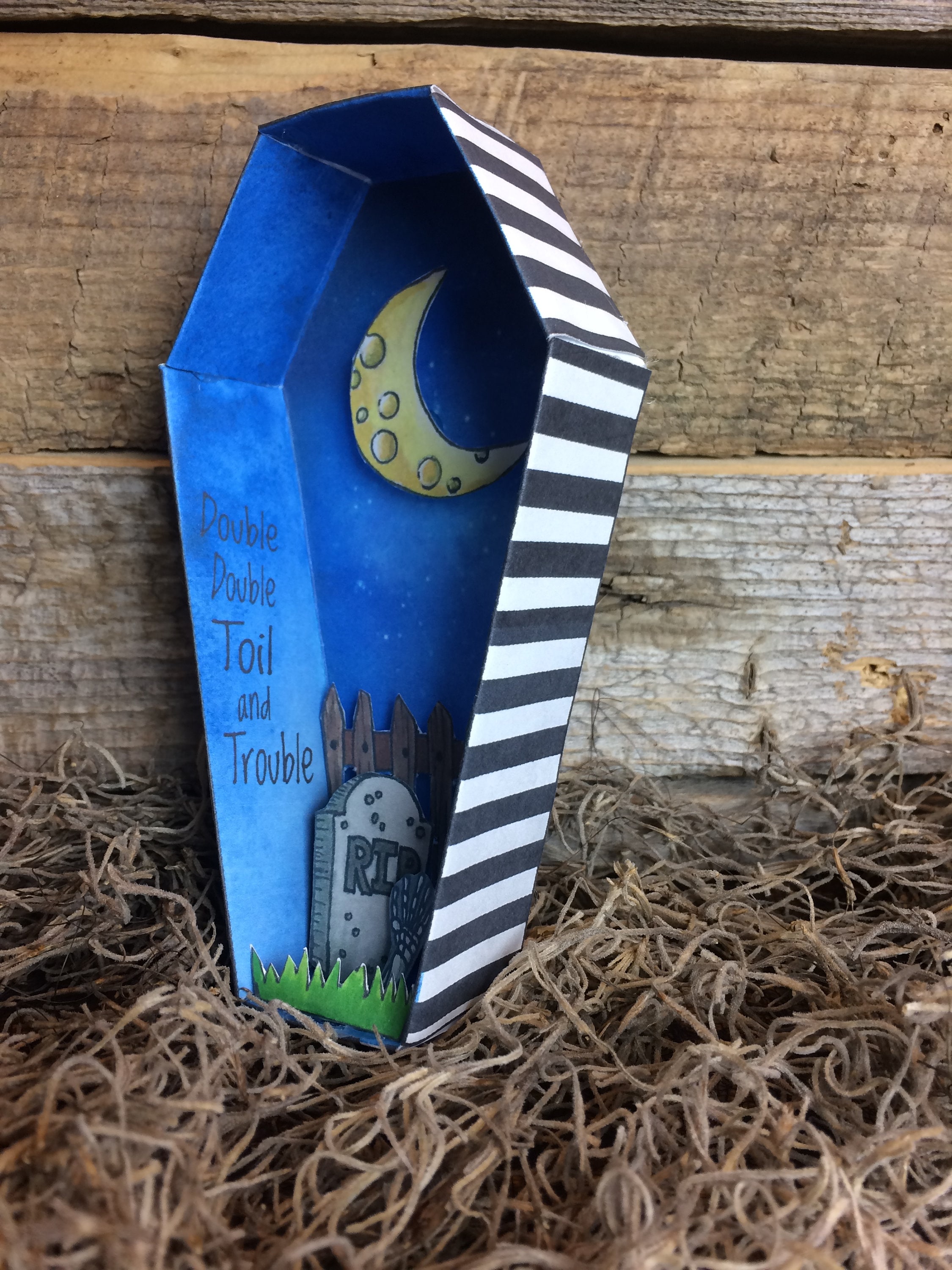 Cute Halloween Craft Miniature Village Graveyard Coffin | Etsy