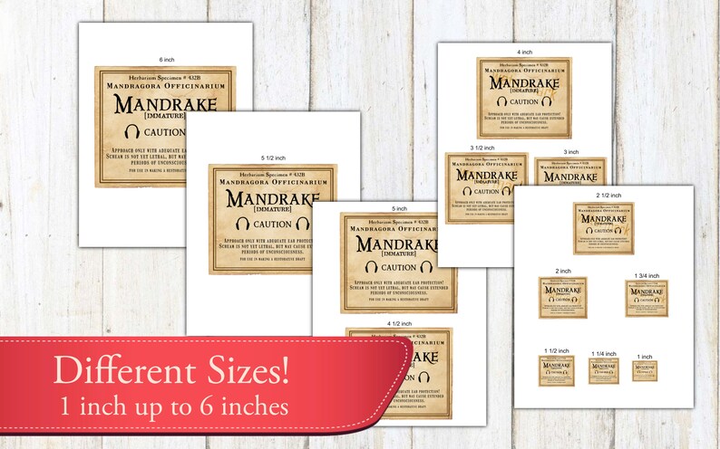 Realistic Mandrake Label, Printable Sticker Prop Potter Herbology - Etsy