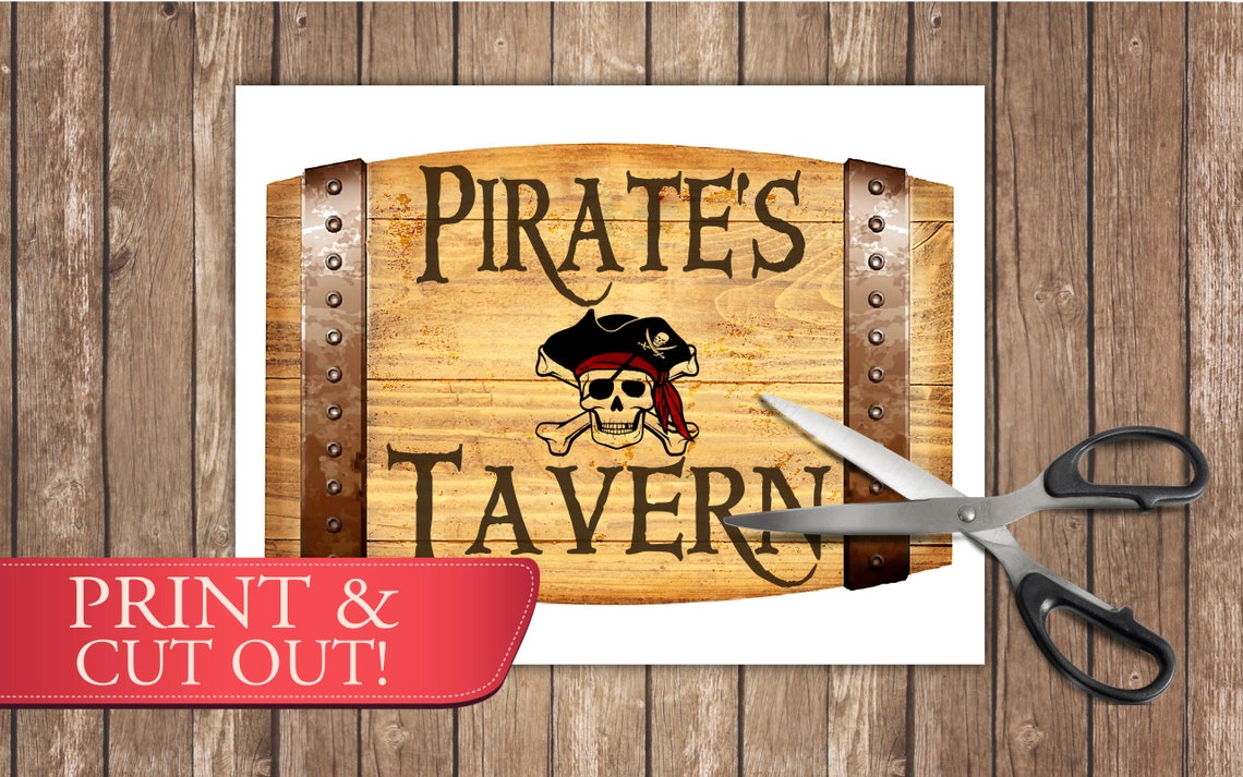 Printable Pirate Party Signs: 6 Designs, Birthday Decor (digital ...