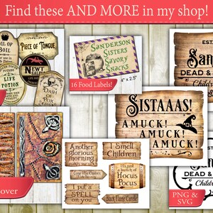 Printable Hocus Pocus Party Signs, Sanderson Sisters Posters, Party ...
