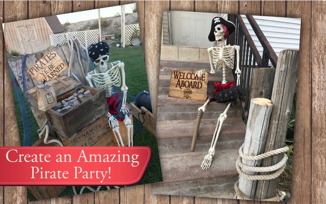 Printable Pirate Party Signs: 6 Designs, Birthday Decor (digital ...