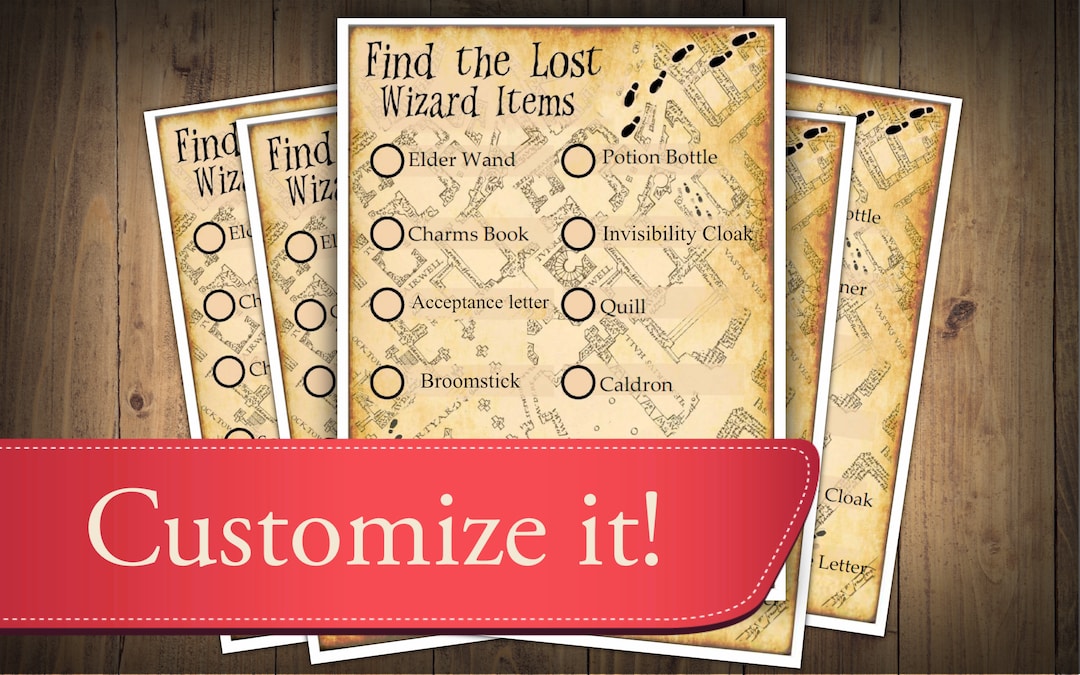 Wizard Scavenger Hunt, Wizard Party Game, Treasure Hunt for Wizard ...