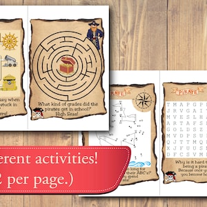 Pirate Activity Pages: Maze, Dot-to-dot, Word Find (digital Download ...