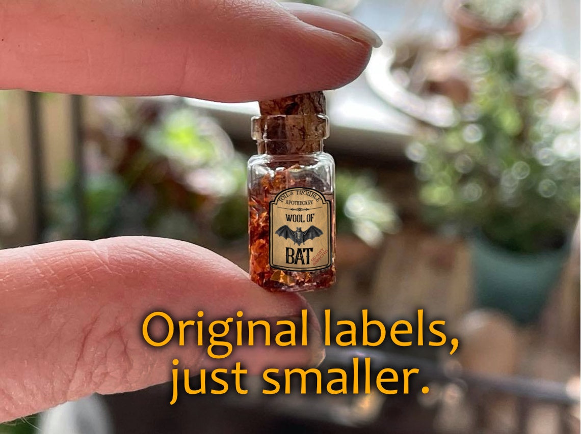 Mini Potion Bottle Labels Doll House Realistic Handmade | Etsy