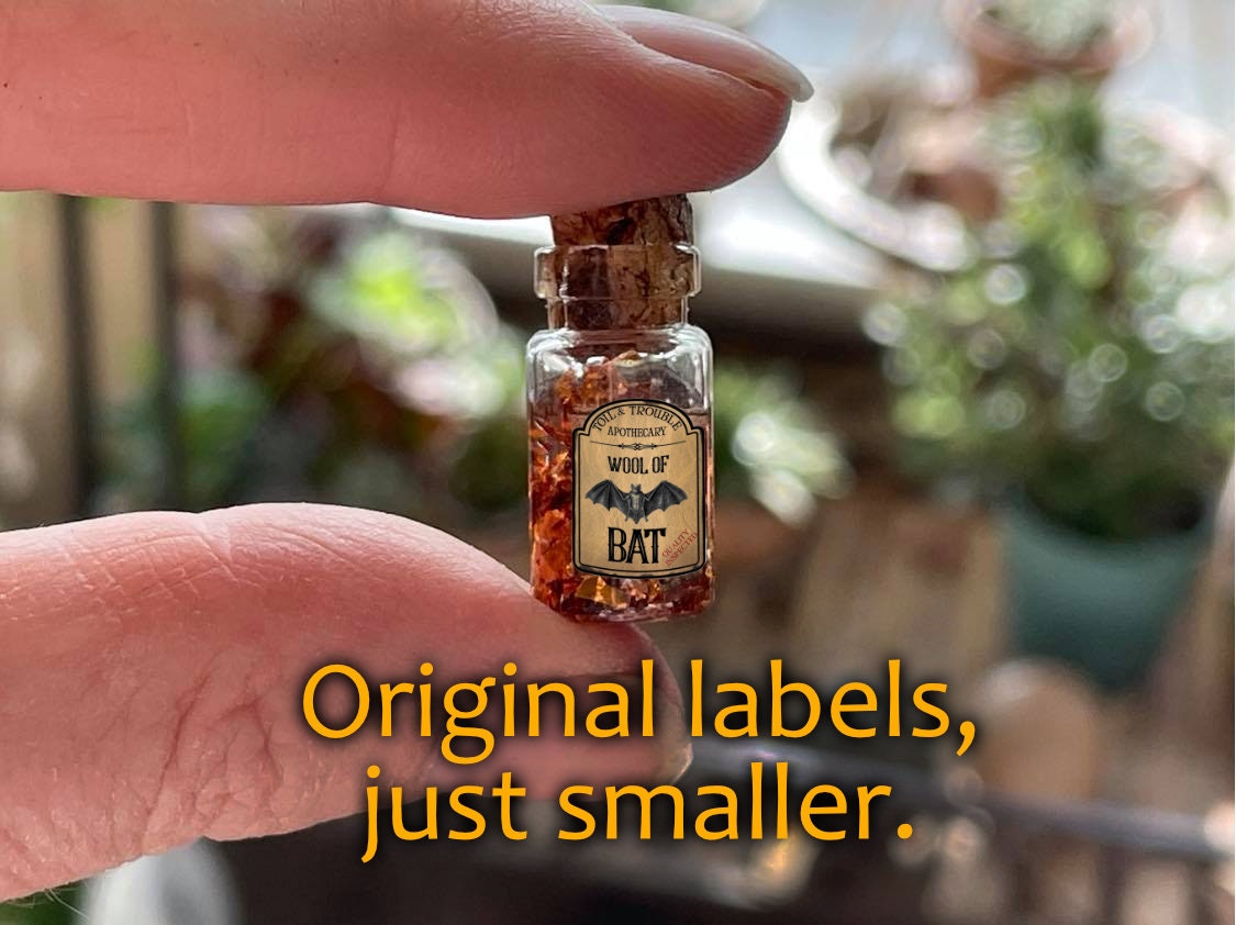 Mini Potion Bottle Labels Doll House Realistic Handmade | Etsy