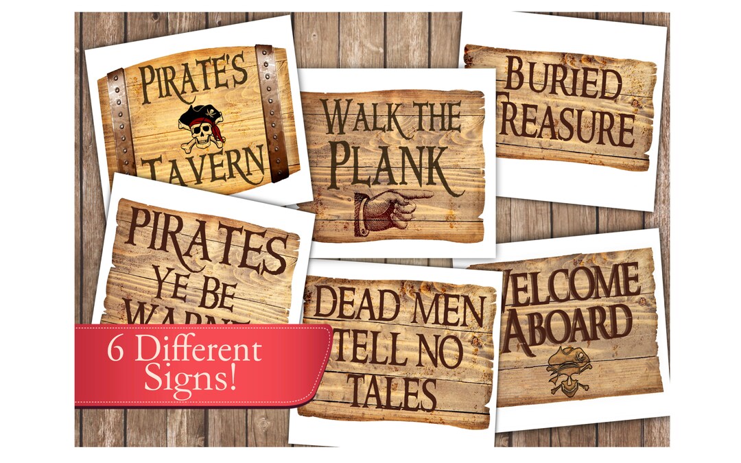 Printable Pirate Party Sign, Pirate Party Posters, Instant Download ...
