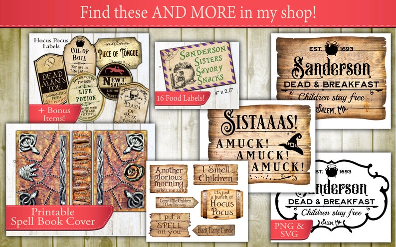 Hocus Pocus Party Decoration Sign Sistaaas Amuck Amuck - Etsy