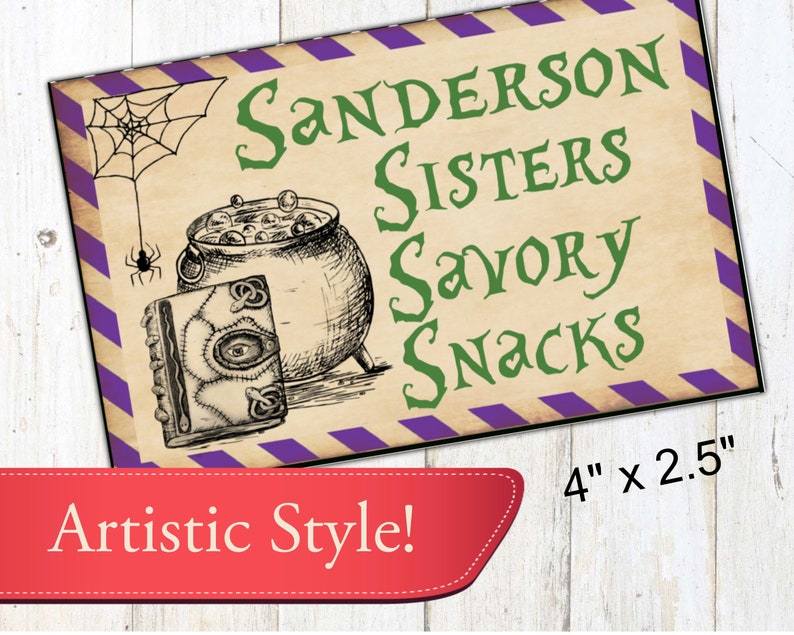 Hocus Pocus Food Labels Printable Party Food Tags Party - Etsy