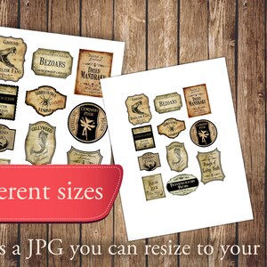 Potion Bottle Labels: Wizard Party Apothecary Jar Decorations ...