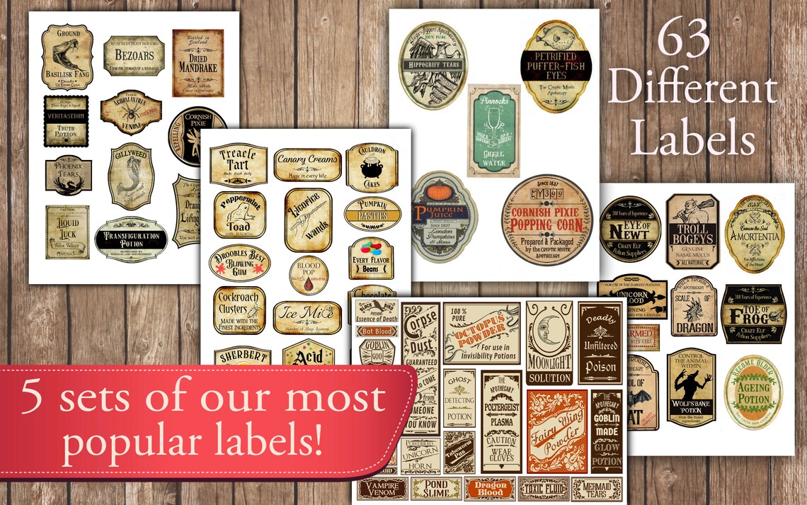 Ultimate Wizard Label Bundle 63 Different Labels Wizard - Etsy