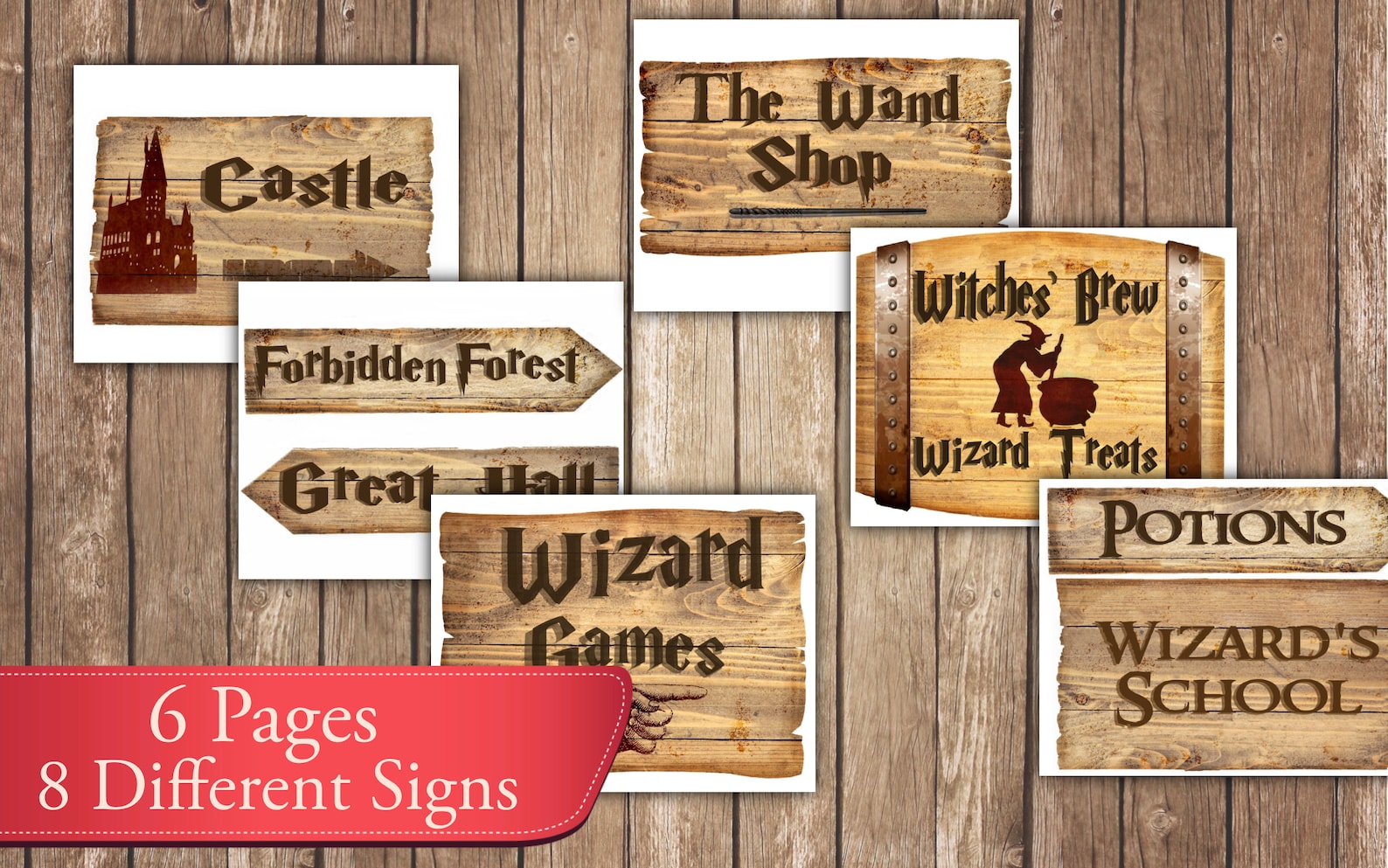 Printable Wizard Party Signs Wizard Party Posters Instant - Etsy