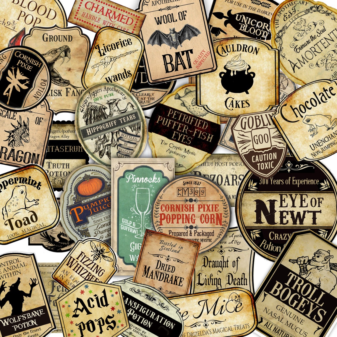 Ultimate Wizard Label Bundle 63 Different Labels Wizard - Etsy