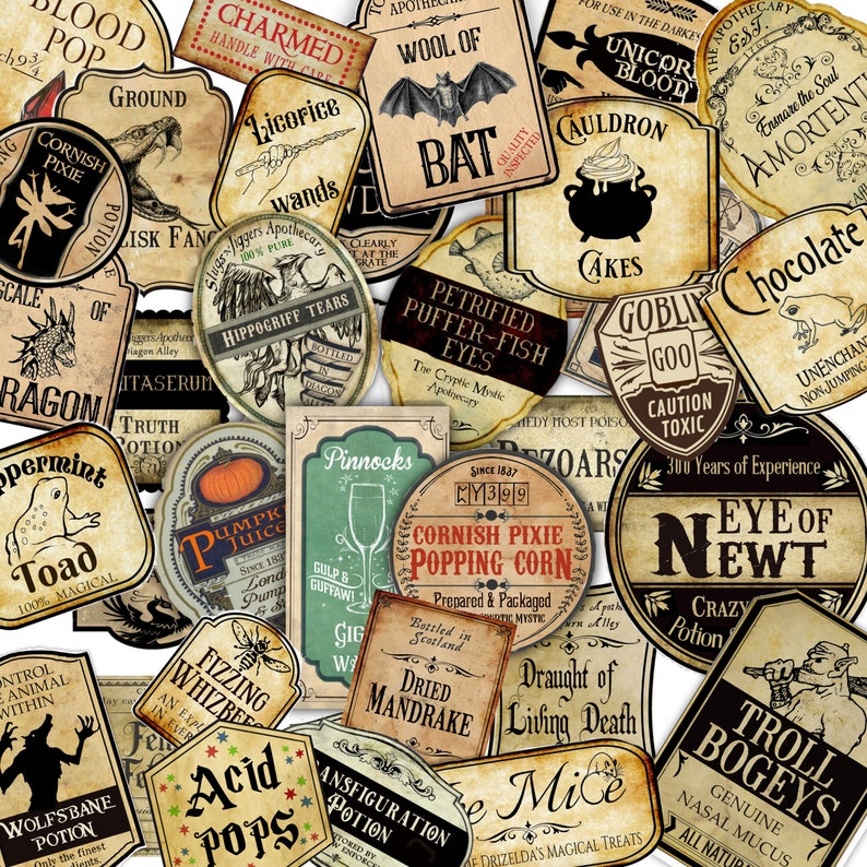 Ultimate Wizard Label Bundle 63 Different Labels Wizard - Etsy