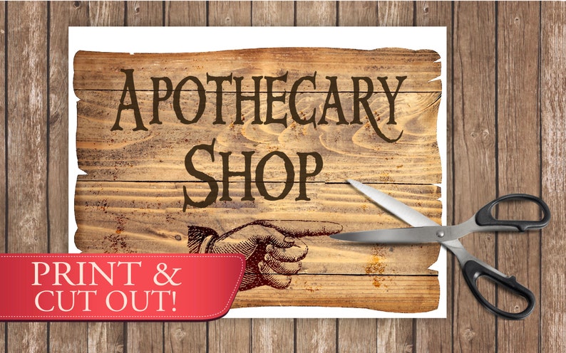 Apothecary Shop Sign Printable Poster for Potion Shop Witch - Etsy