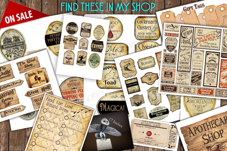 Printable Wizard Party Signs Wizard Party Posters Instant - Etsy