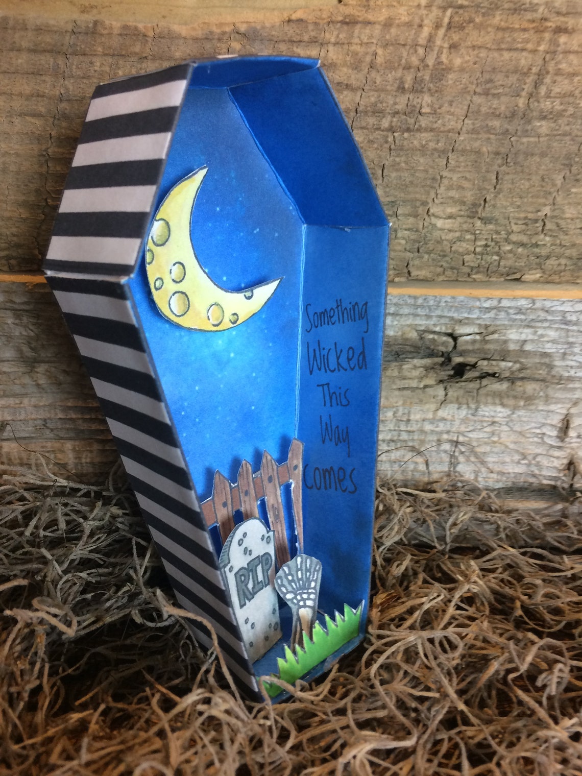 Cute Halloween Craft Miniature Village Graveyard Coffin | Etsy