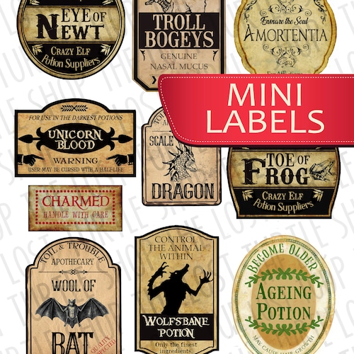 APOTHECARY POTION Printable Tags Label Bottle Jar Labels - Etsy